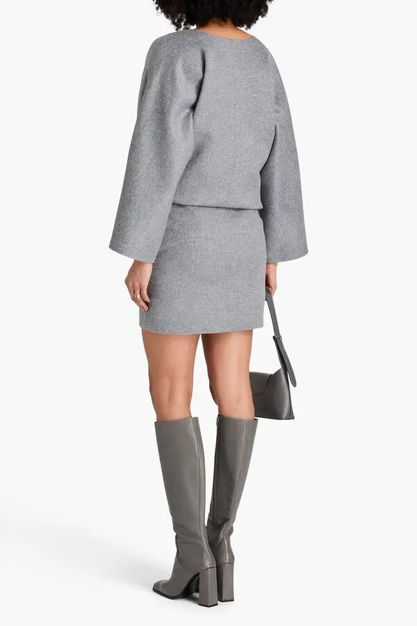 BY MALENE BIRGER Chambray Brushed Wool Mini Skirt