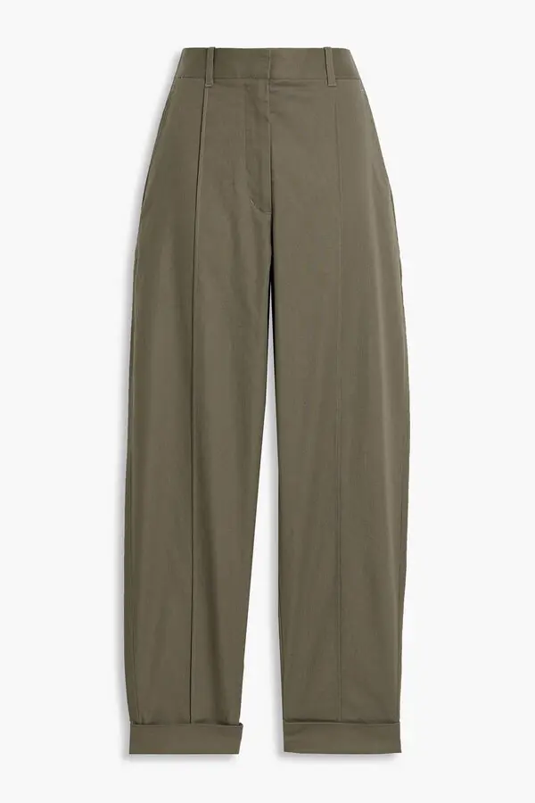 3.1 Phillip Lim Cropped Tapered Cotton-blend Pants - Army Green