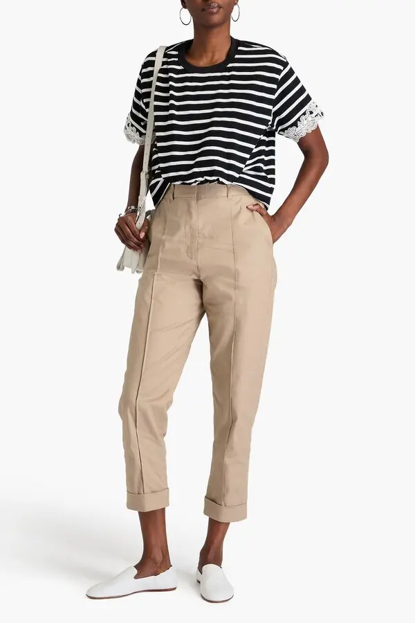 3.1 Phillip Lim Cropped Tapered Cotton-blend Pants