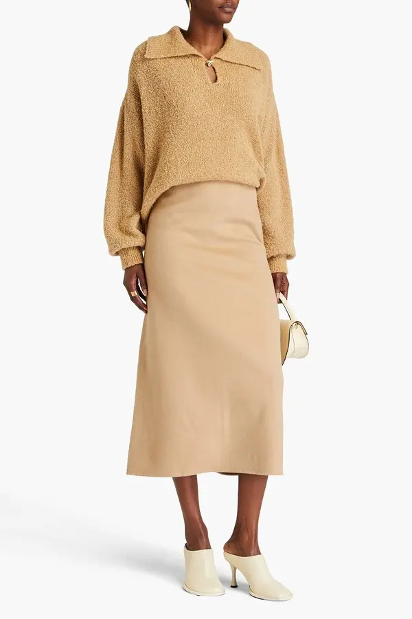 BY MALENE BIRGER Palomie Wool-felt Midi Skirt - Beige