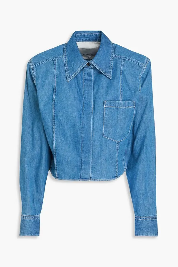 3.1 Phillip Lim Cropped Cotton-chambray Shirt