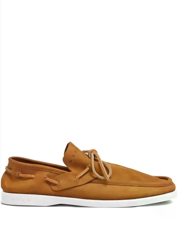 Marni Suede Boat Shoes - Brown