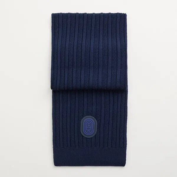 COACH® Restored Double Signature Retro Patch Knit Scarf - Navy