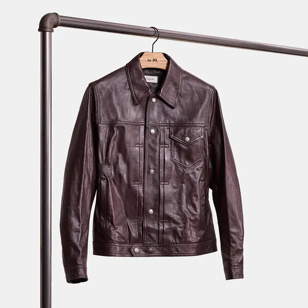 COACH® Restored Leather Trucker Jacket
