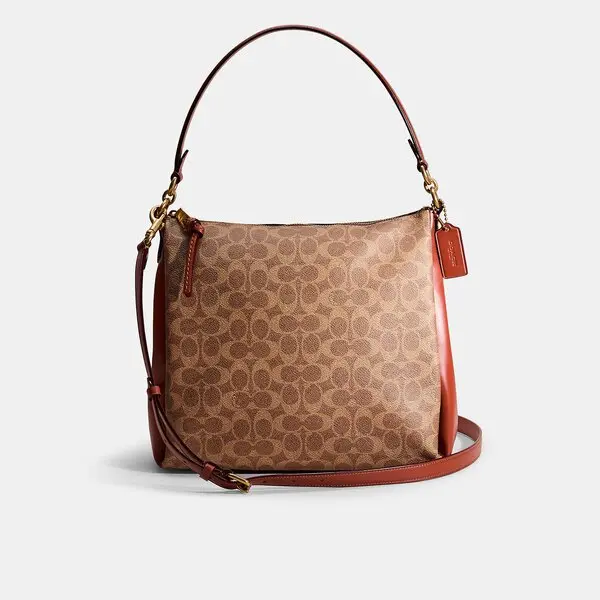 Coach Restored Shay Shoulder Bag In Signature Canvas - Brass/Tan