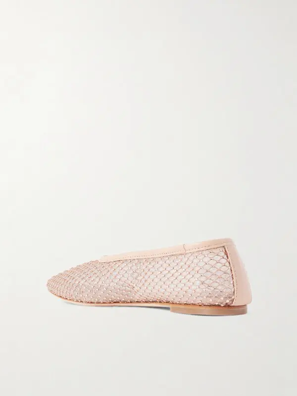 Staud Alba Crystal-embellished Ballet Flats - Pink