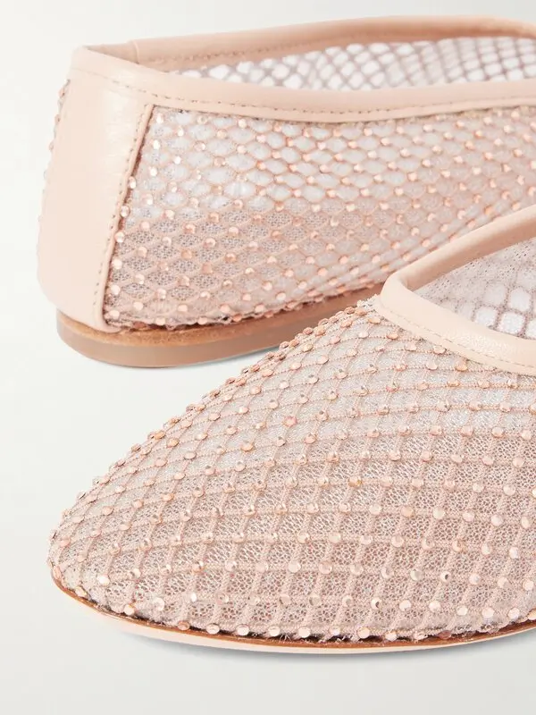 Staud Alba Crystal-embellished Ballet Flats - Pink