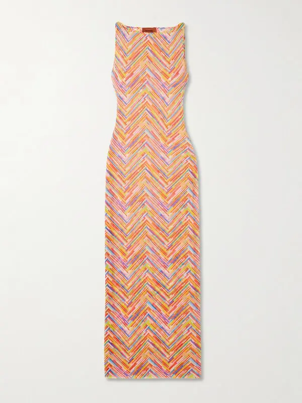 Missoni Printed Stretch-tulle Maxi Dress