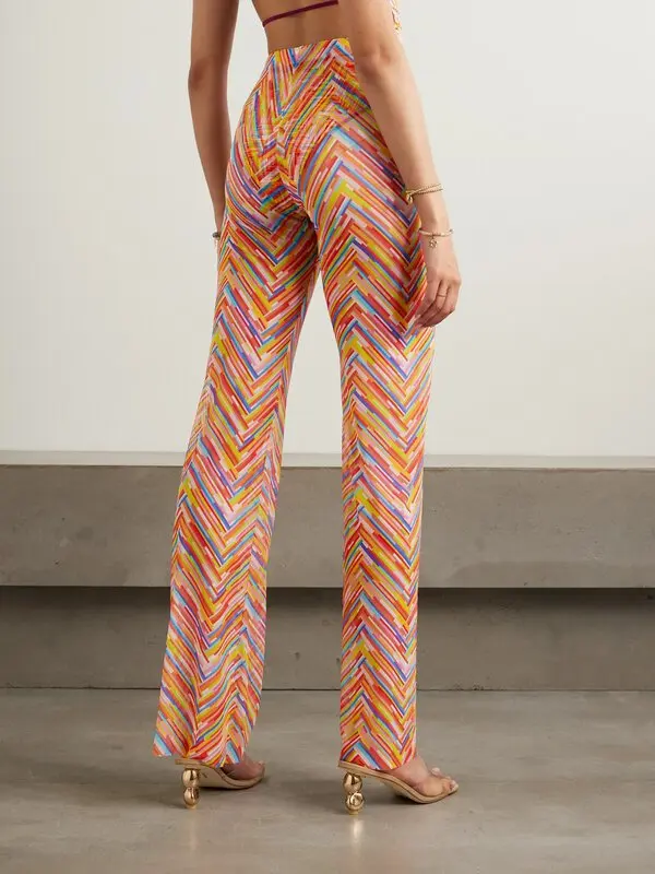 Missoni Mare Printed Stretch-tulle Slim-leg Pants