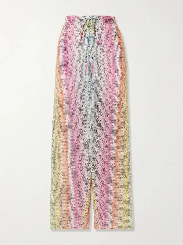 Missoni Mare Striped Cotton And Wide-blend Straight-leg Pants - Multi
