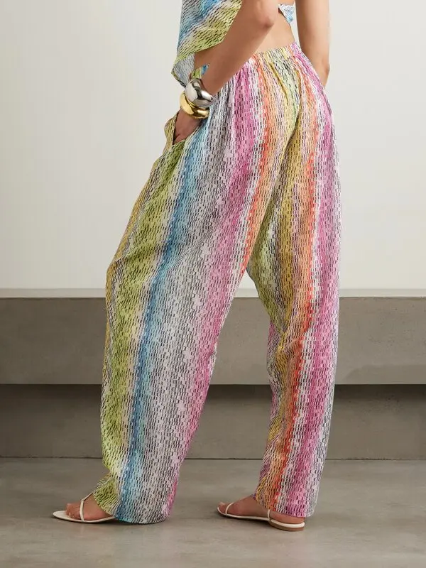 Missoni Mare Striped Cotton And Wide-blend Straight-leg Pants