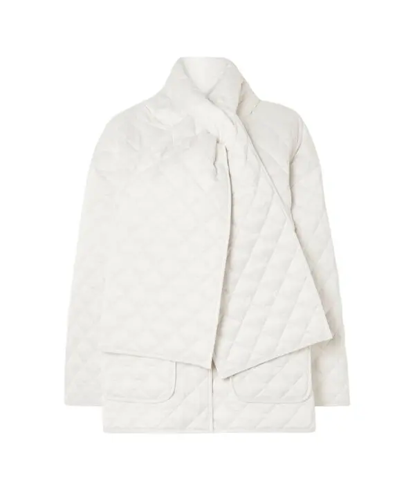 TOTEME Scarf-detailed Quilted Recycled-shell Jacket - White