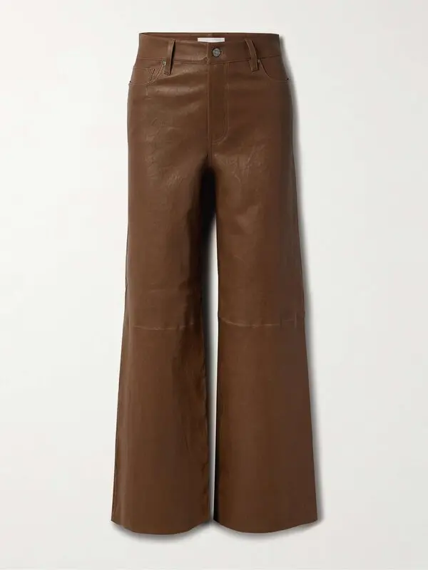 FRAME Le Slim Palazzo Leather Pants