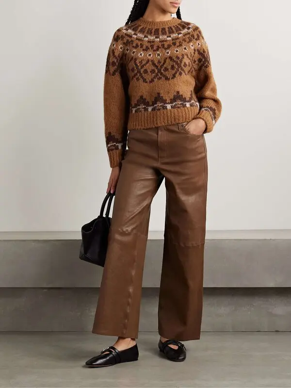 FRAME Le Slim Palazzo Leather Pants