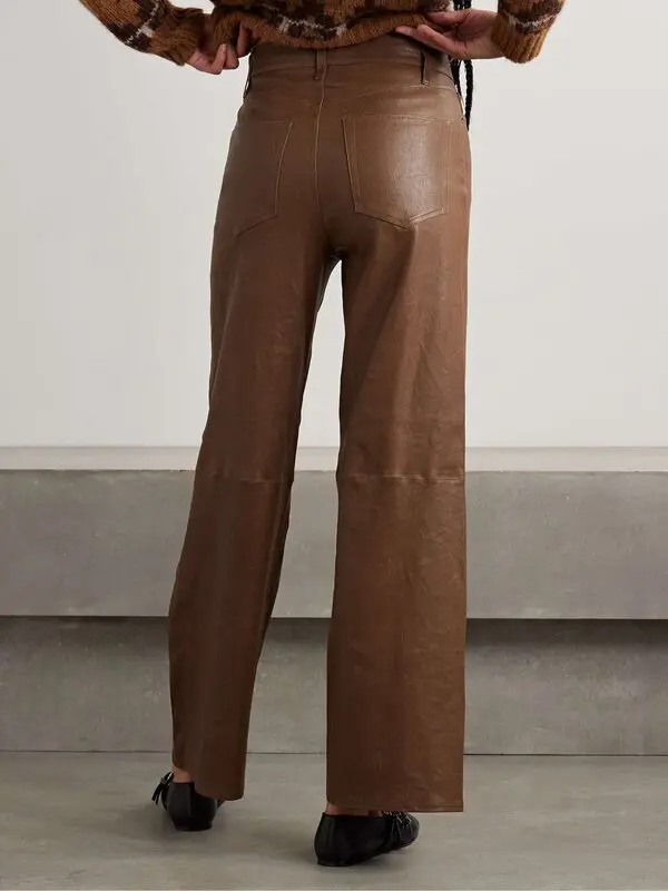 FRAME Le Slim Palazzo Leather Pants