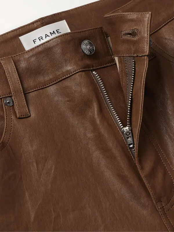 FRAME Le Slim Palazzo Leather Pants