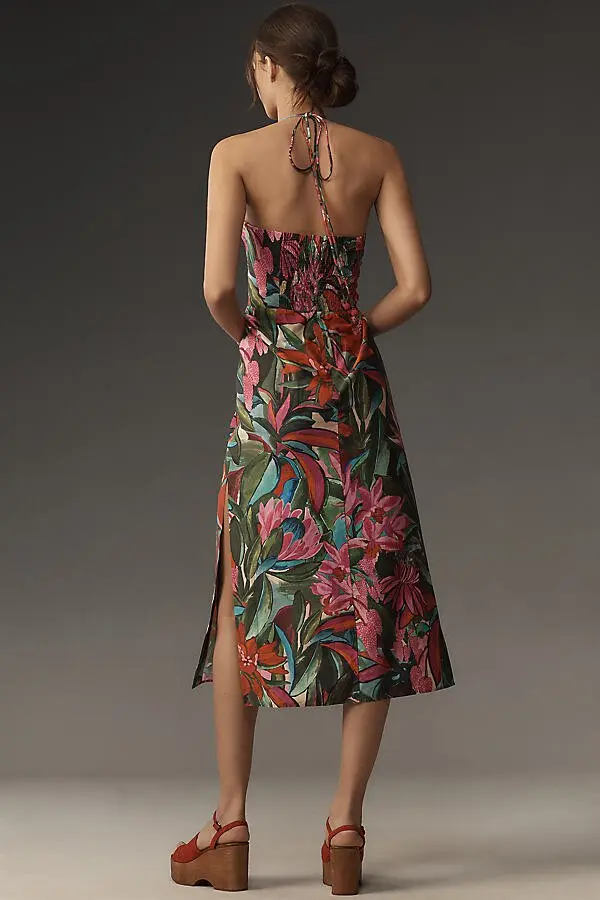 Farm Rio Jardin De Reve Halter Midi Dress In Multicolor - 39% Off |  Editorialist