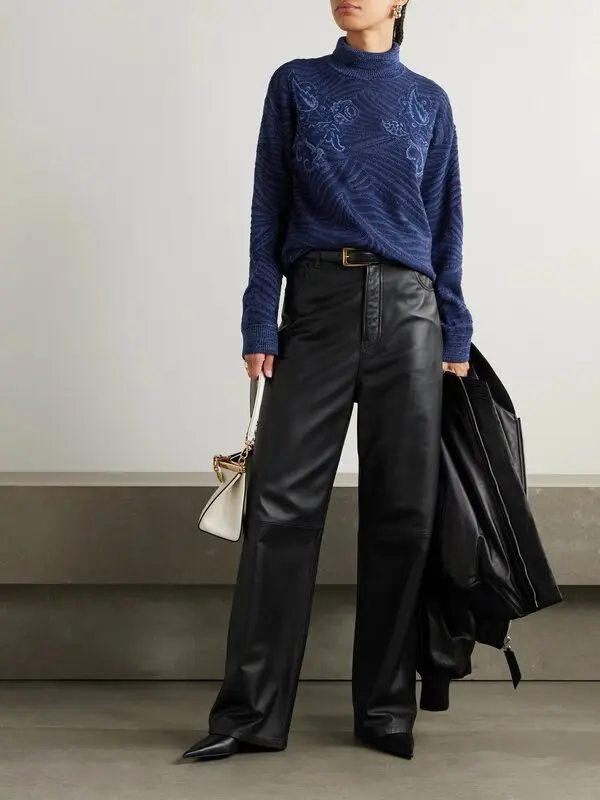 Etro Jacquard-knit Wool-blend Turtleneck Sweater