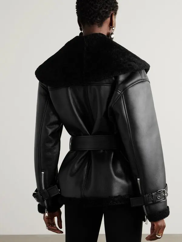 SALON 1884 Marcelle Belted Shearling Jacket