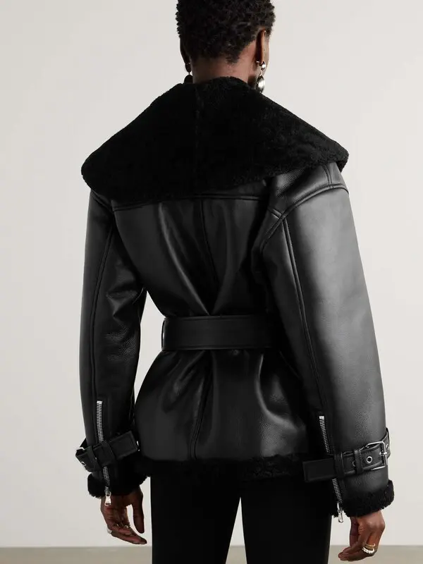 SALON 1884 Marcelle Belted Shearling Jacket