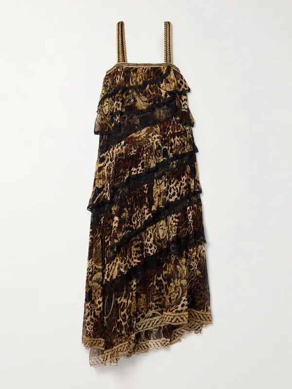 Camilla Tiered Printed Maxi Dress - Black