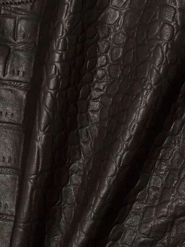 FRAME The Midaxi Croc-effect Leather Midi Skirt