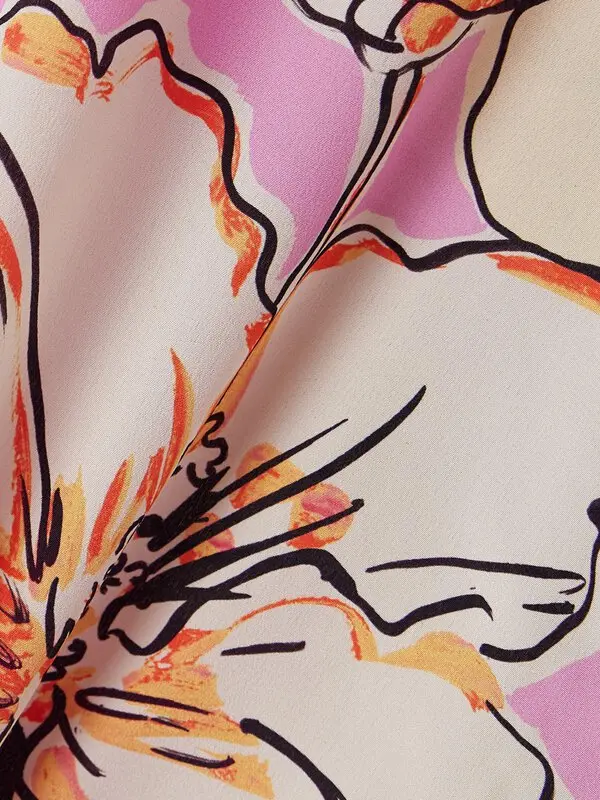 Aje Mirella Floral-print Silk Shirt