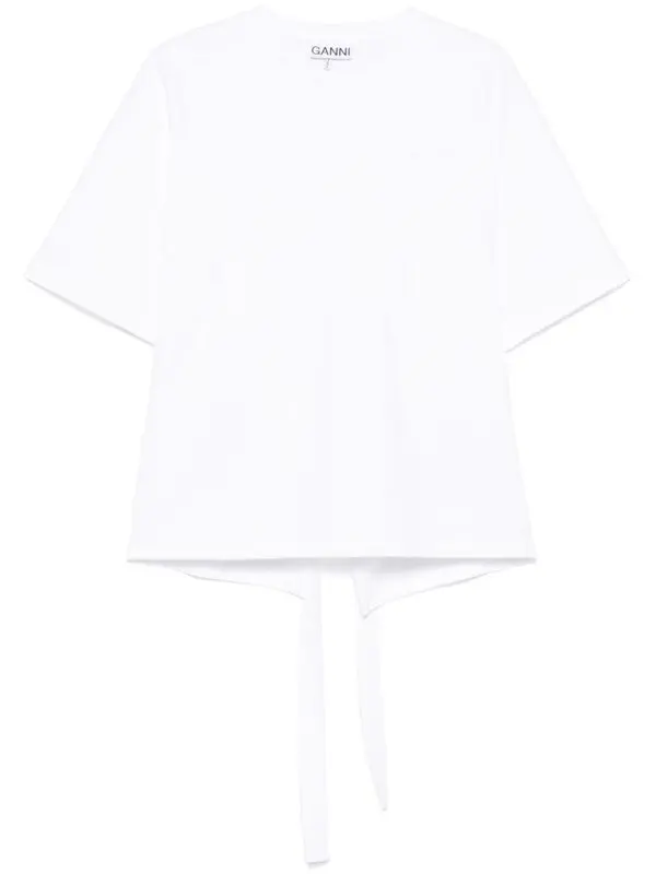 GANNI Tied-up T-shirt - White