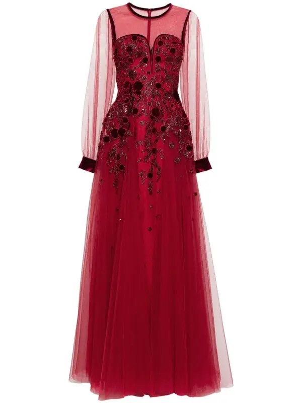 SAIID KOBEISY Embroidered Tulle Dress