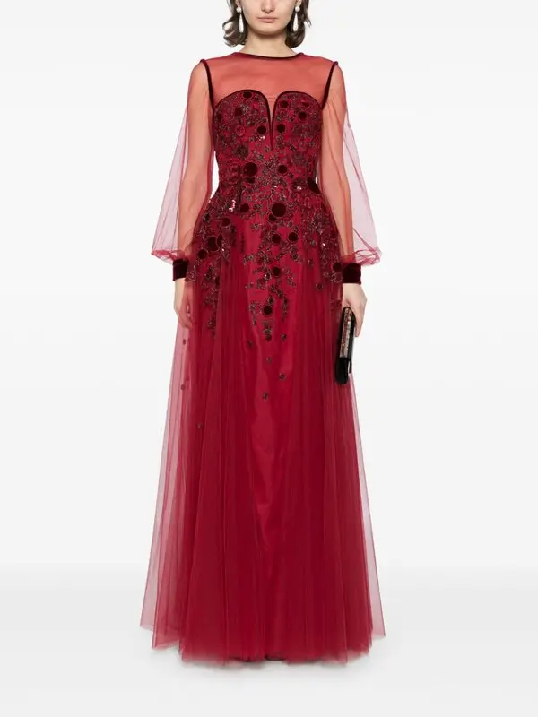 SAIID KOBEISY Embroidered Tulle Dress