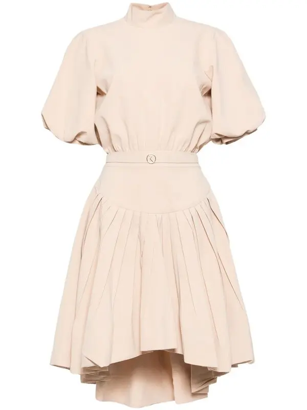SAIID KOBEISY Crepe Mini Dress - Neutrals