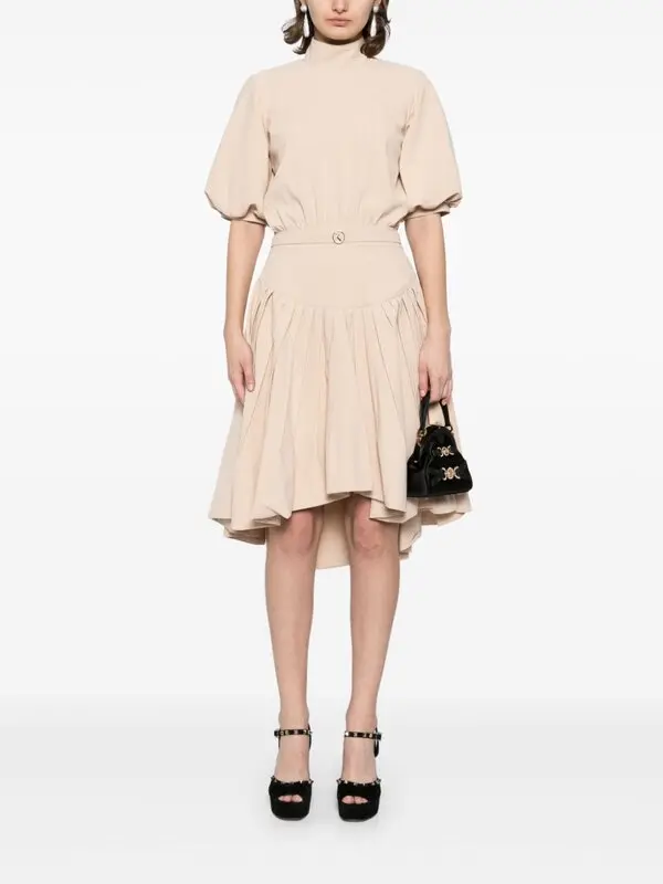 SAIID KOBEISY Crepe Mini Dress - Neutrals