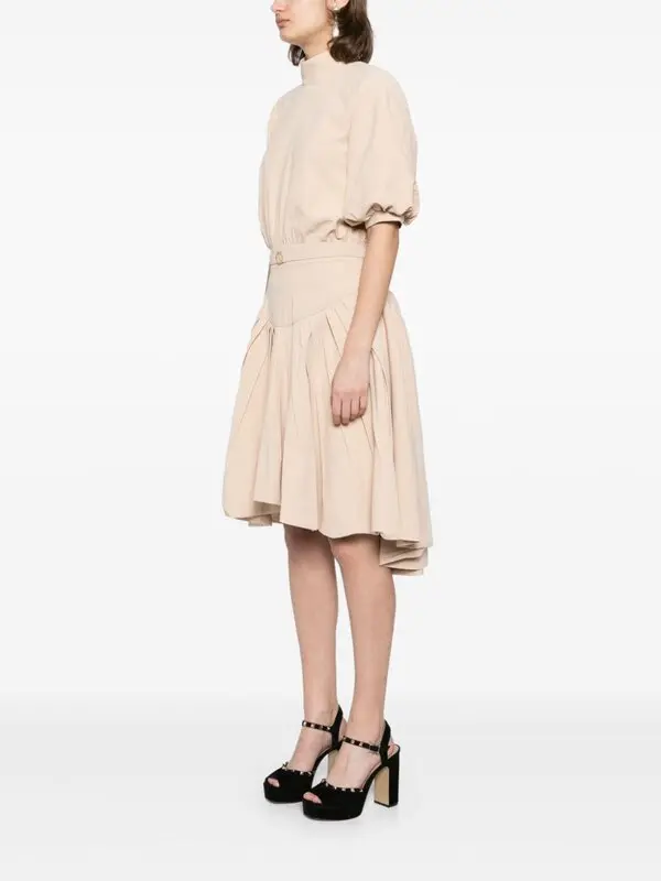 SAIID KOBEISY Crepe Mini Dress - Neutrals