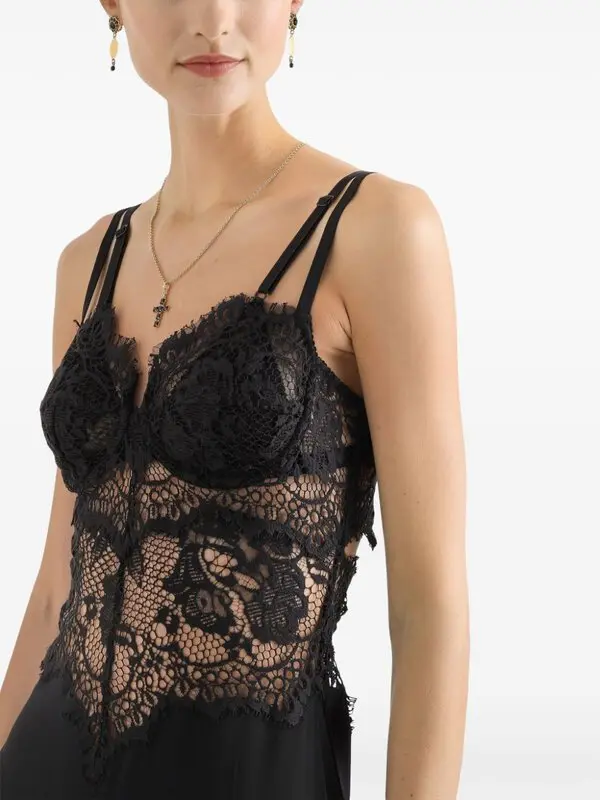 Dolce & Gabbana Floral-lace Midi Dress