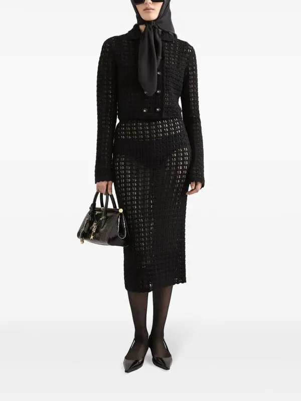 Dolce & Gabbana Knitted Midi Skirt - Black