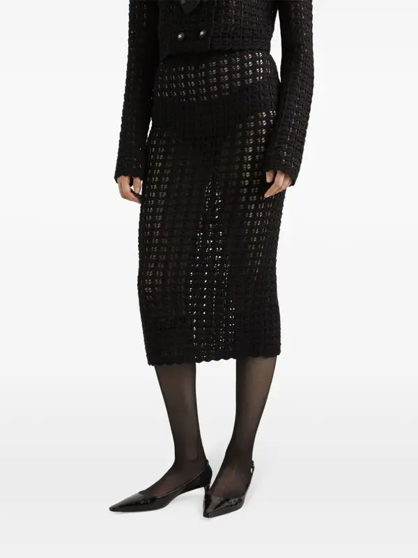 Dolce & Gabbana Knitted Midi Skirt - Black