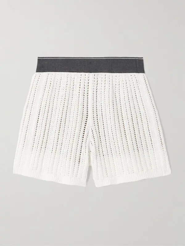 Brunello Cucinelli Open-knit Cotton Shorts