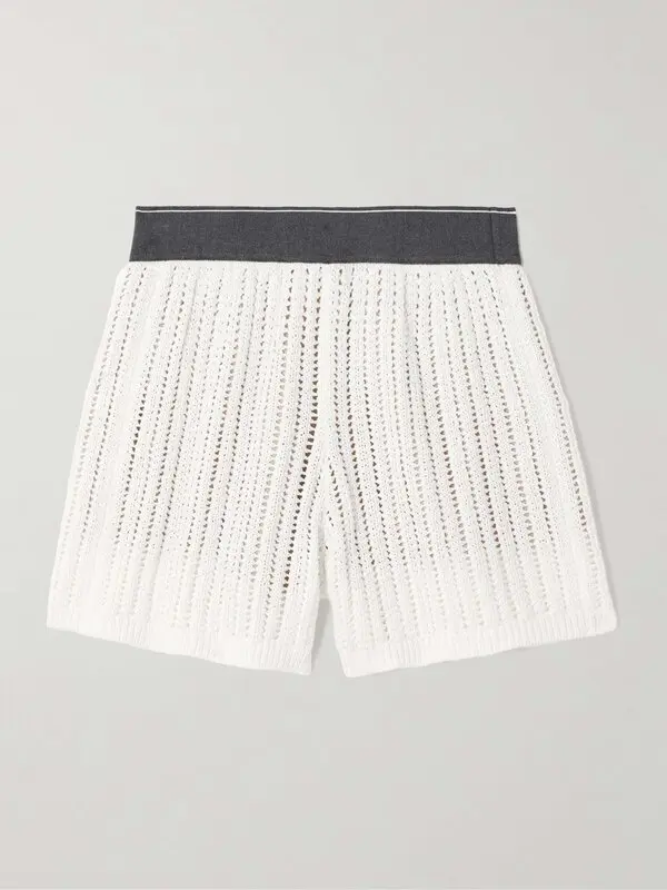 Brunello Cucinelli Open-knit Cotton Shorts