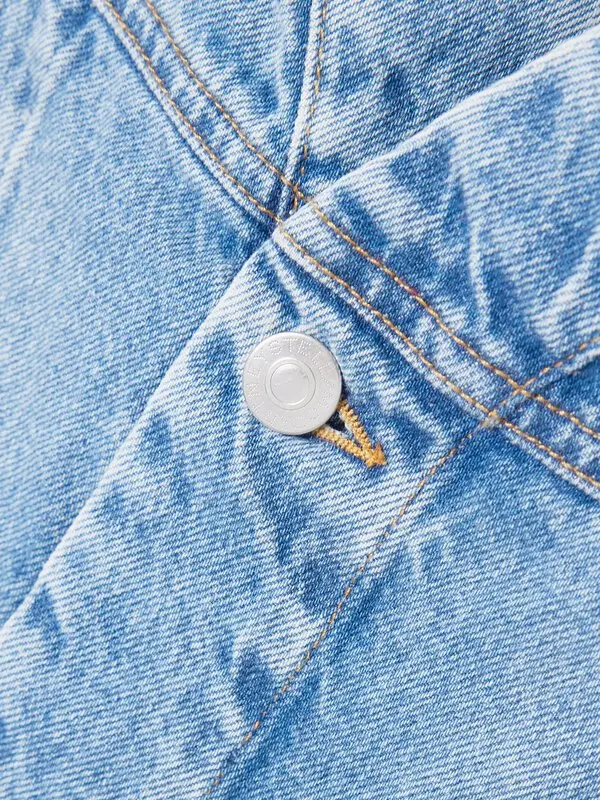 Stella McCartney Frayed Paneled Denim Mini Dress