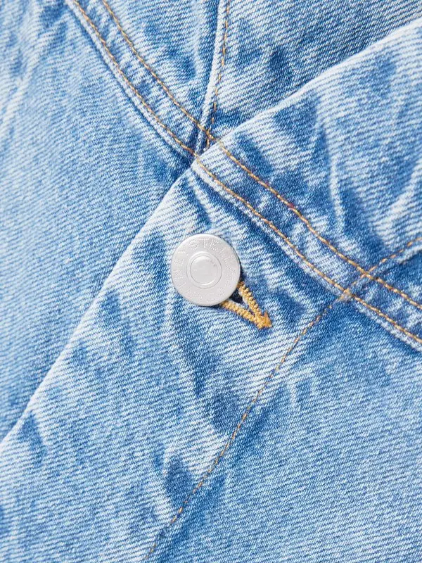 Stella McCartney Frayed Paneled Denim Mini Dress