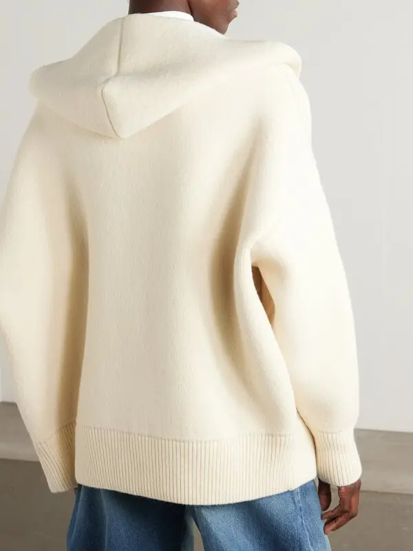 Alaïa Oversized Hooded Wool-blend Cardigan