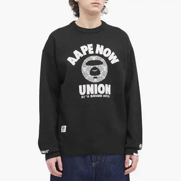 A BATHING APE Aape Union Monogram Knit Sweater