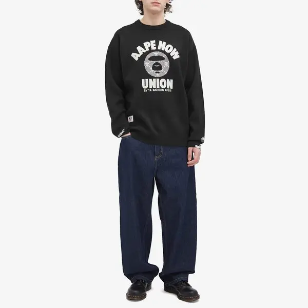 A BATHING APE Aape Union Monogram Knit Sweater