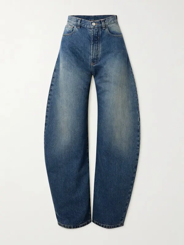 Alaïa High-rise Barrel-leg Jeans - Blue