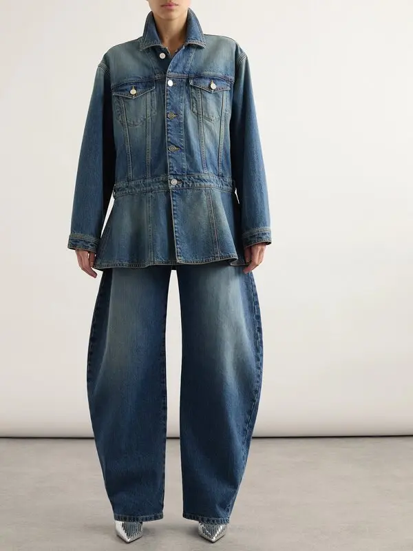 Alaïa High-rise Barrel-leg Jeans - Blue