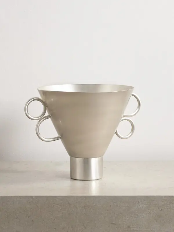 NATALIA CRIADO Oreja -plated Vase - Silver