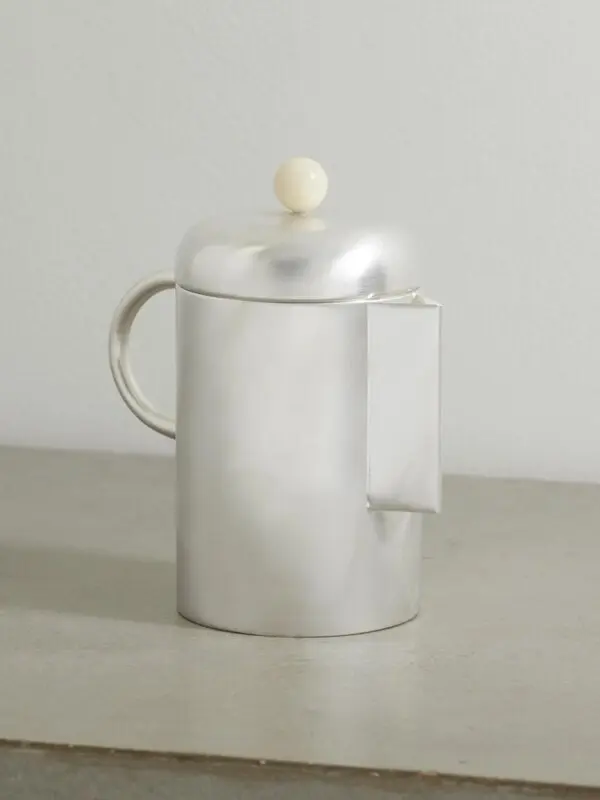 NATALIA CRIADO Simple -plated And Rose Quartz Coffee Pot - Silver
