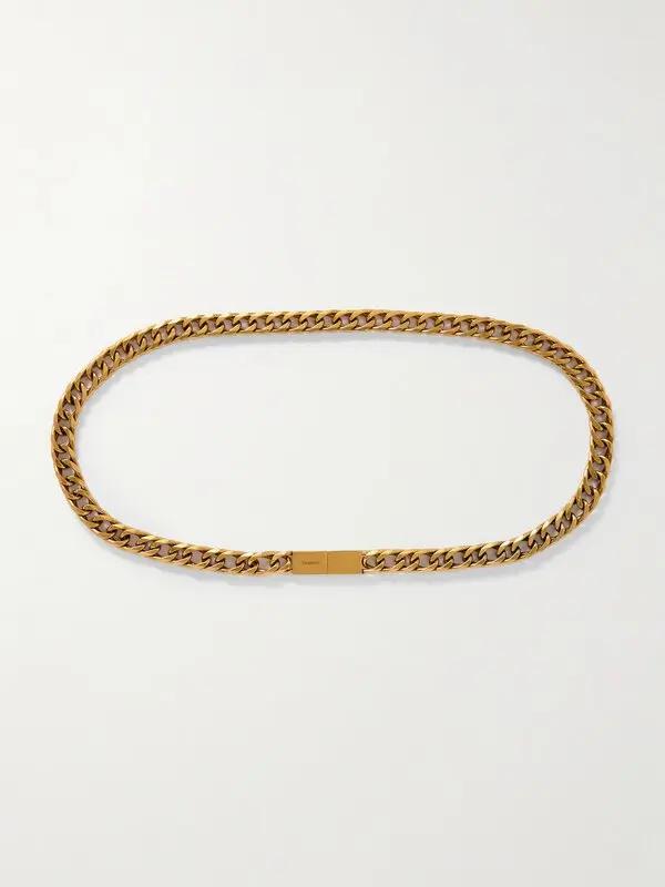 Saint Laurent Burnished Gold-tone Chain Belt - Metallic