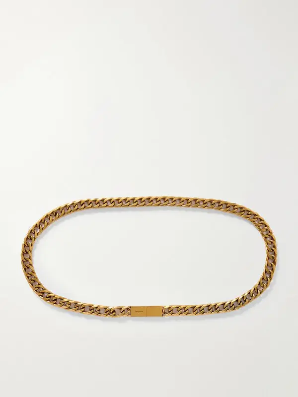 Saint Laurent Burnished Gold-tone Chain Belt - Metallic