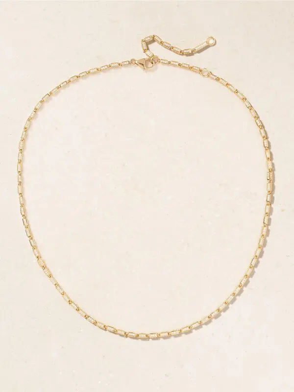 SUZANNE KALAN 18-karat Diamond Link Necklace - Gold